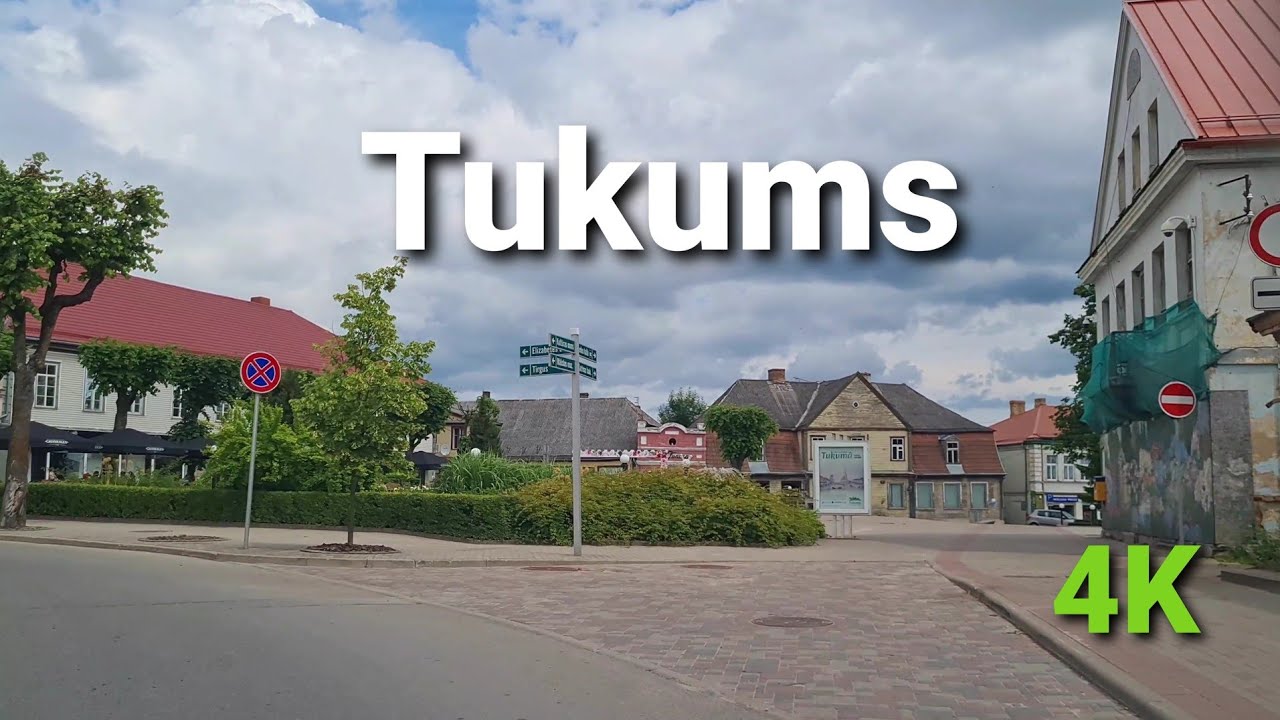 4k Driving in Tukums. Latvia. European city. Latvija. Braukšāna Tukumā ...