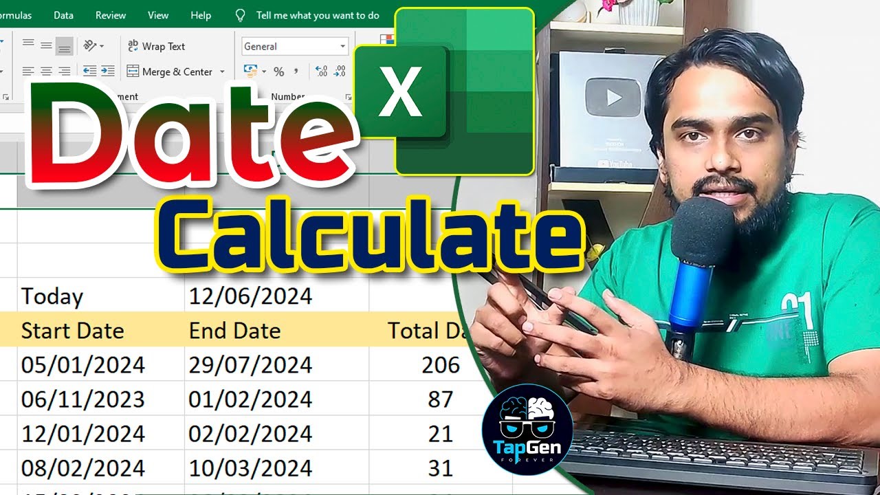 Calculate Between Two Dates Ms Excel Bangla Tutorial Tapgen Youtube
