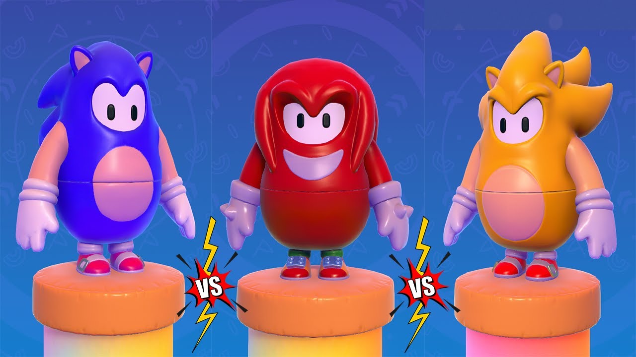 FALL GUYS 💎: Sonic vs Knuckles vs Super Sonic - All Sonic Skins ...