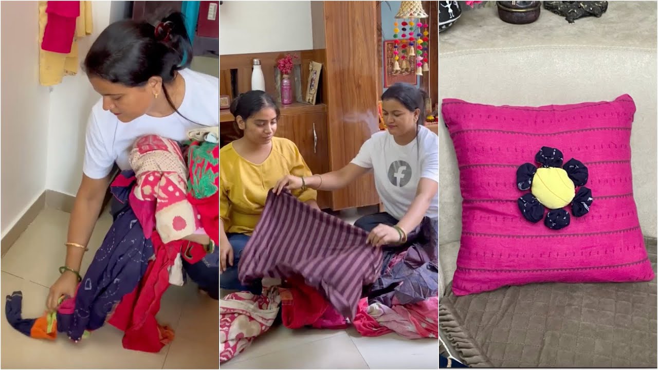 Creating a cushion using old cloth is a great way to upcycle and give ...