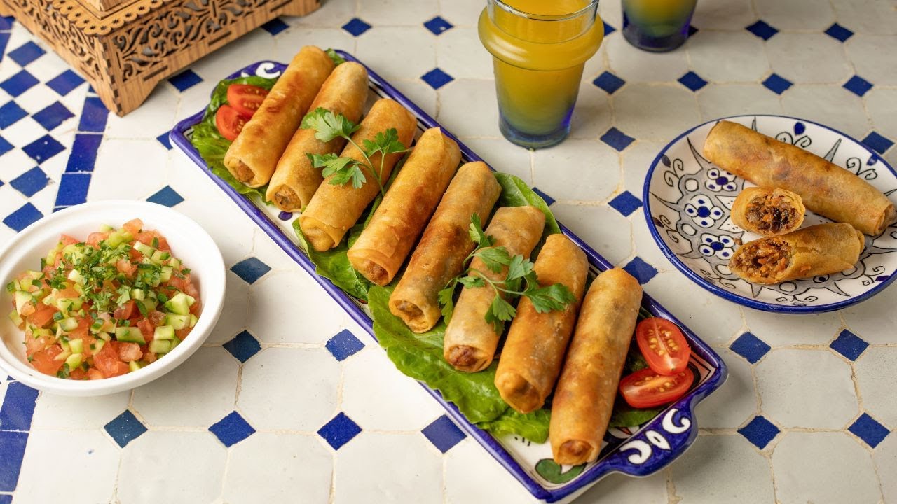 Moroccan Ground Beef and Mushroom Cigars | Flavors of Morocco - YouTube