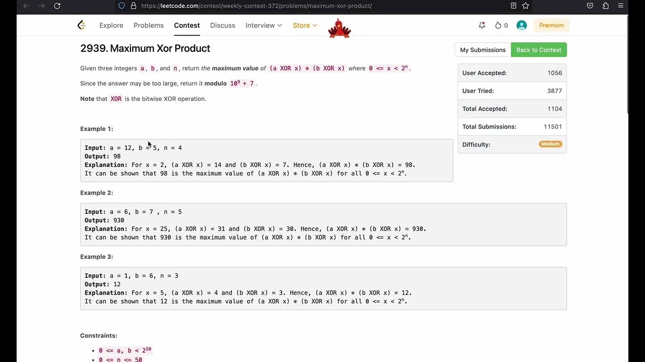 2939. Maximum Xor Product Leetcode - YouTube