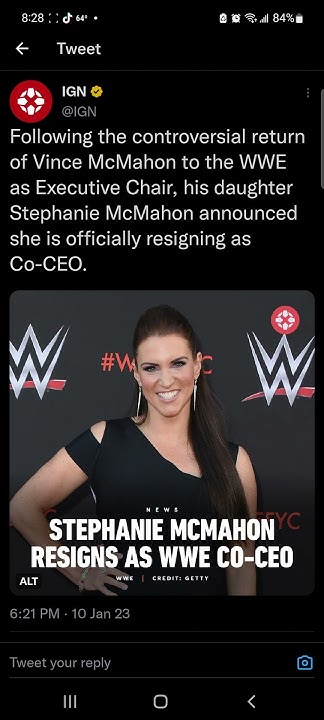Stephanie McMahon resigns as Co-CEO of WWE - YouTube
