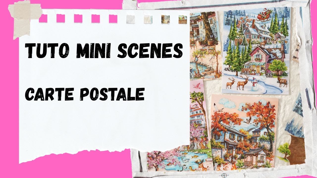 TUTO COLLAGE MINI SCENE CARTE POSTALE FACILE ET RAPIDE - YouTube