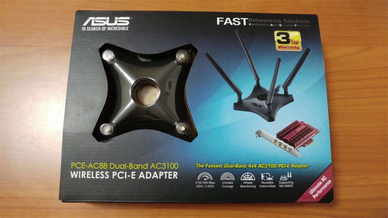 Asus Wireless Adapter PCE AC88 - YouTube