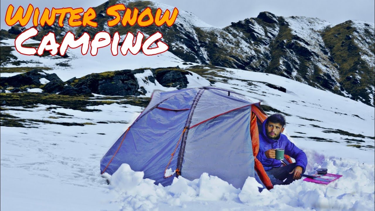 3 Days Winter Snow Camping | Overnight Winter Snow Camping | Hot Tent ...