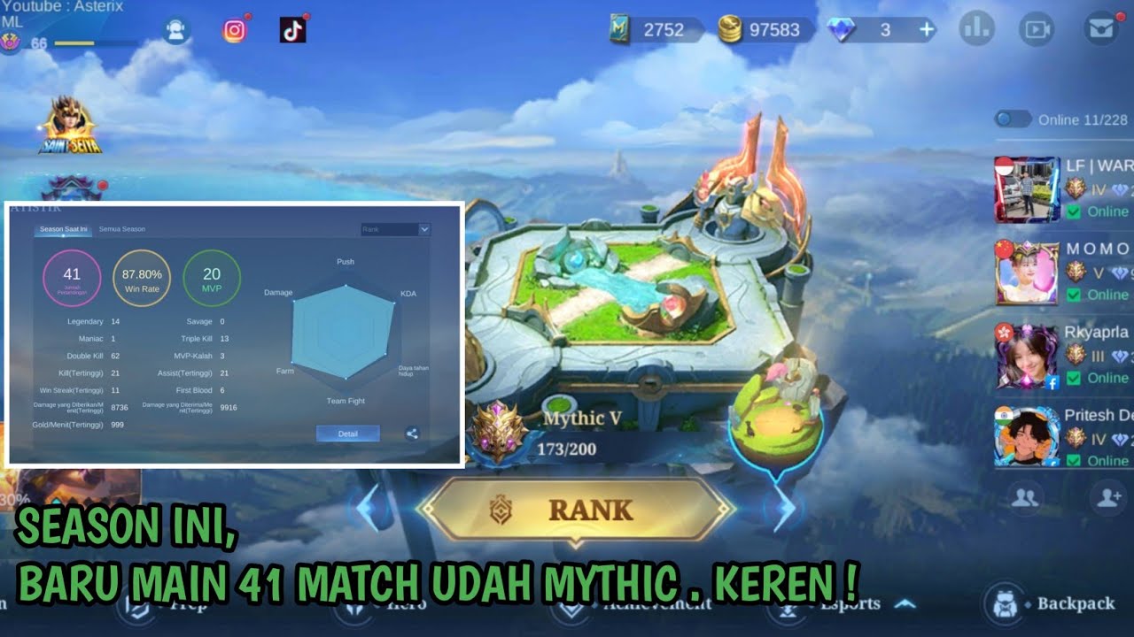 MAIN HAVE FUN - PUSH RANK | ML LIVE ( MOBILE LEGENDS LIVE ) - YouTube