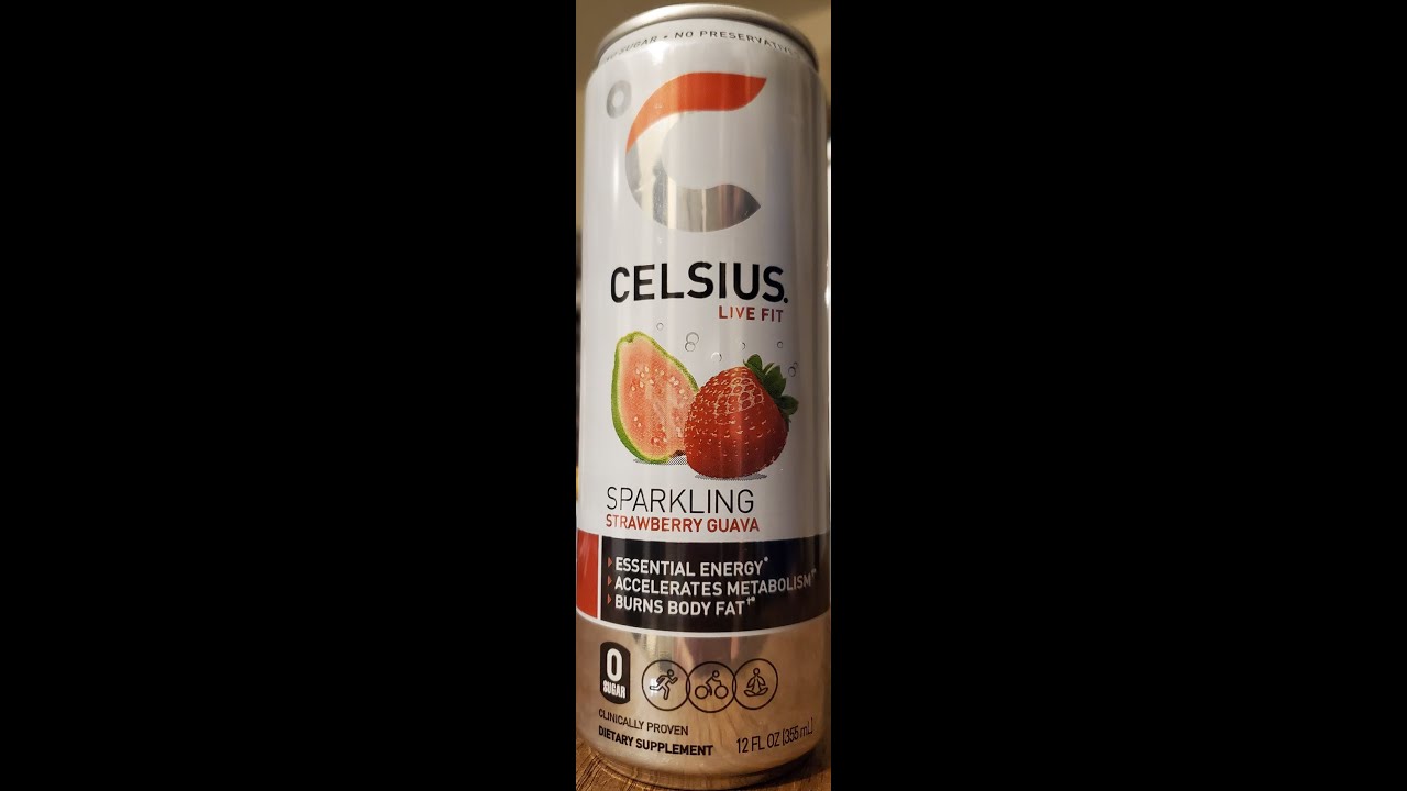 Celsius Sparkling Strawberry Guava Dietary Supplement Drink Review ...