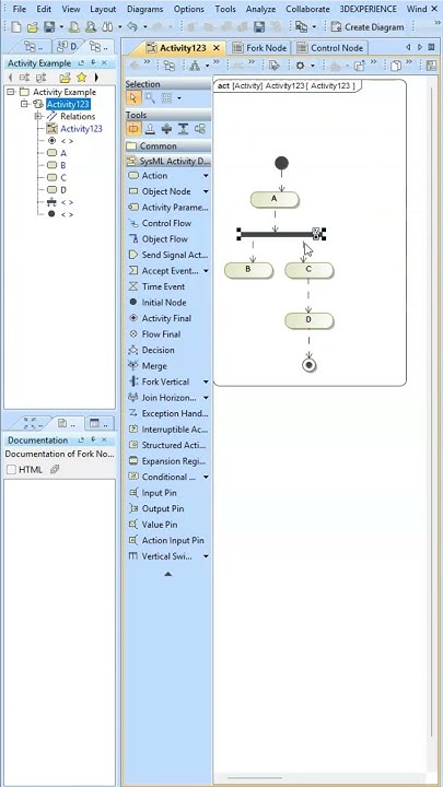 Fork Node | SysML Activity Diagram - YouTube