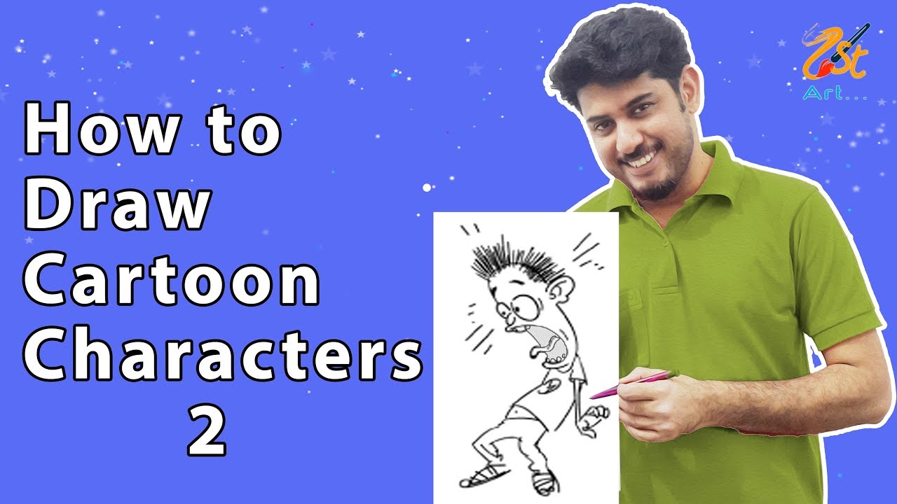 Scared Guy !! Top 02 Cartoon Characters : How to Draw Details on a ...