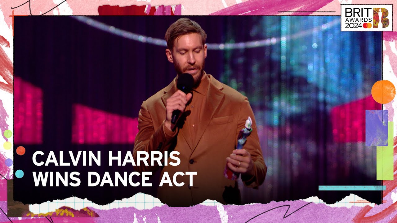 Calvin Harris Celebrates Winning Dance Act | The BRIT Awards 2024 - YouTube