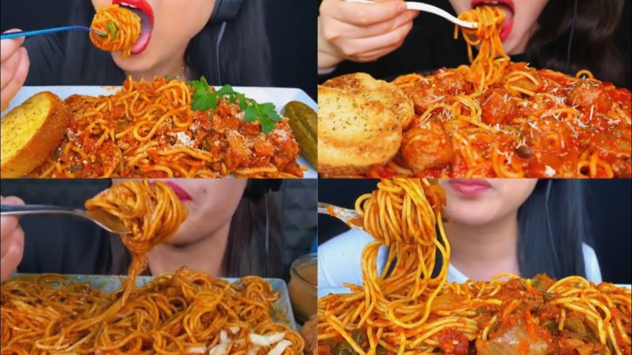 ASMR BEST EATING YUMMY SPAGHETTI 🔥🍝 FOOD EATING MUKBANG VIDEO - 05 ...