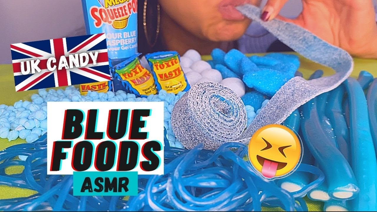 ASMR BLUE FOODS | BLUE CANDY | BLUE SWEETS UK EDITION | MUKBANG 먹방 ...