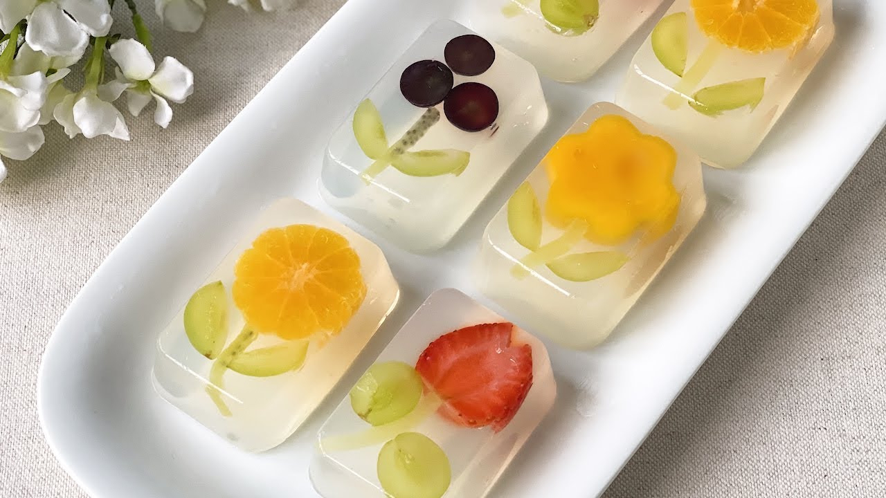 Beautiful Fruit Flower Agar-agar Jelly Recipe | 燕菜糕食谱水果花样 - YouTube
