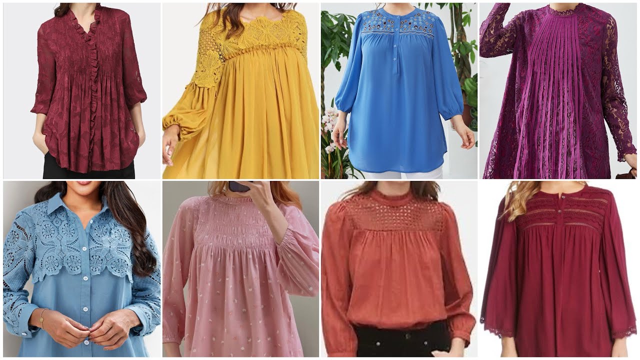Best Summer tops designs // summer tunic tops || quarter sleeve blouse ...