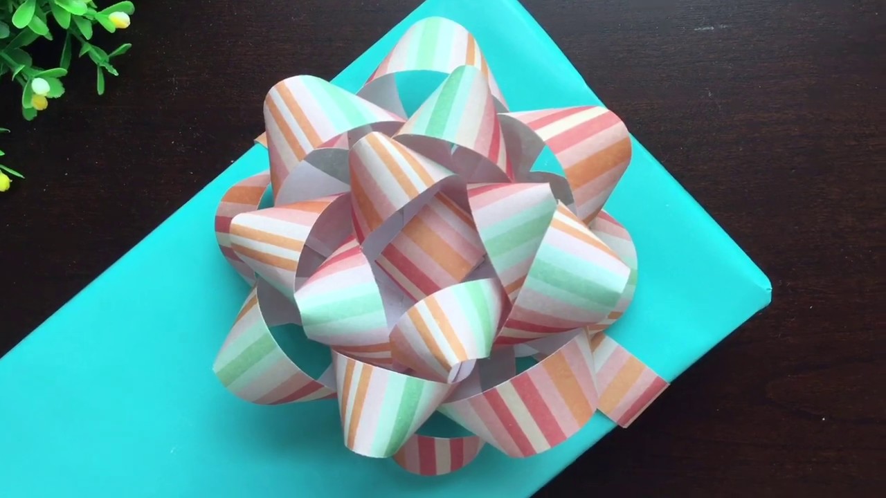 Paper bow! How to make bow with paper for decorating gift boxes / items ...