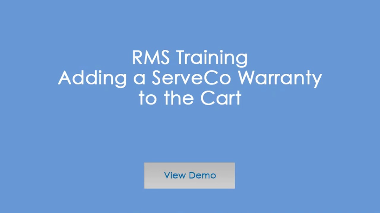Adding a ServeCo Warranty to the Cart - YouTube