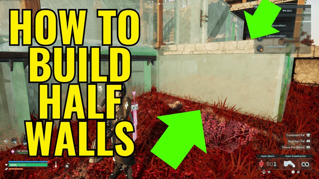 HOW TO MAKE HALF WALLS (NO MODS) In PALWORLD - YouTube