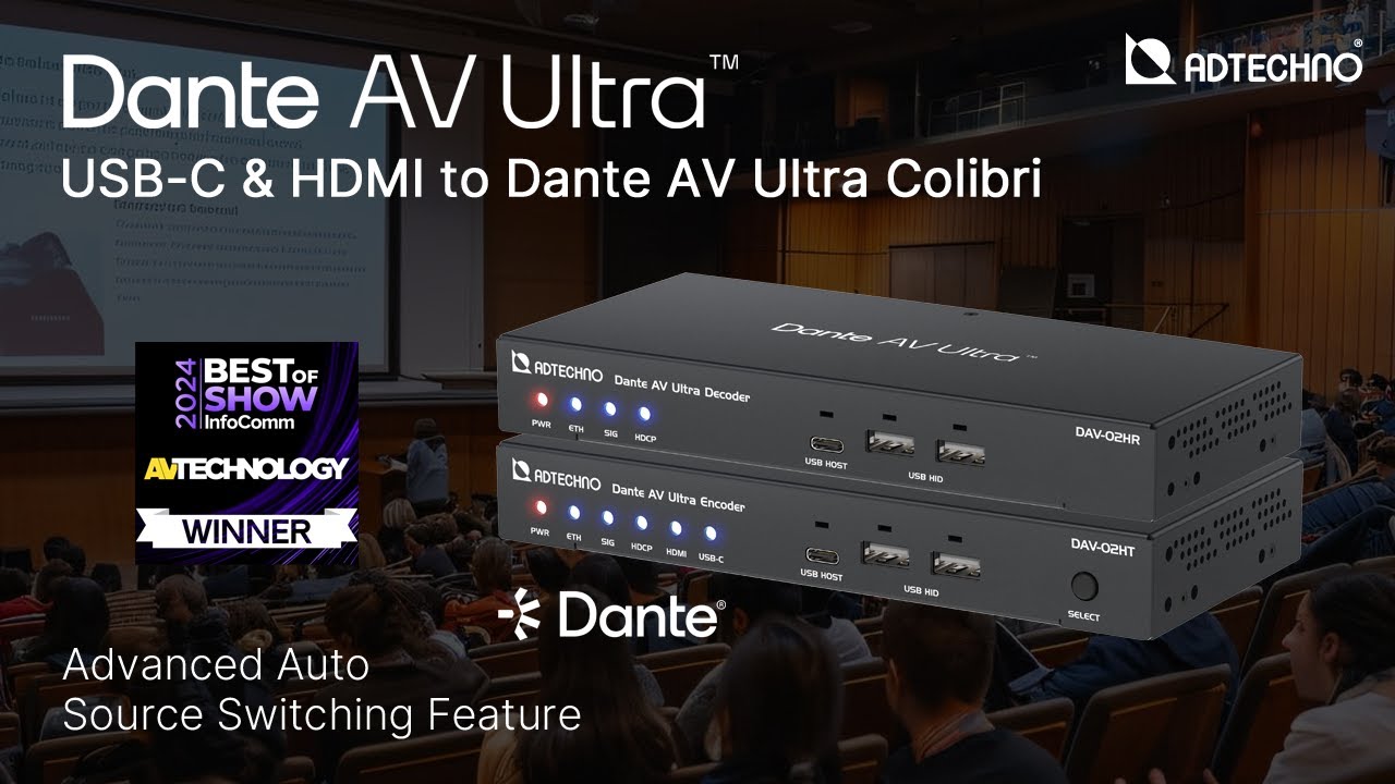 Dante AV Ultra Encoder and Decoder - DAV-02 Series - ADTECHNO - YouTube