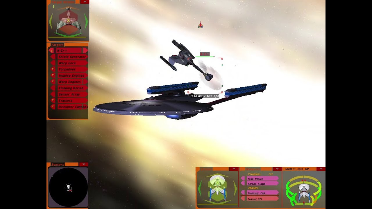 Lexington Class vs Klingon C7 | KDF | Star Trek Bridge Commander - YouTube