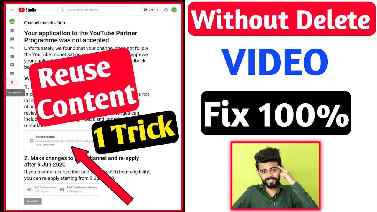 Fix 100 Reused Content Monetization Rejected How To Solve