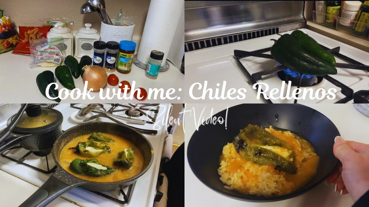 Cook with me I Chiles Rellenos I Silent Video I Living Alone I Food for ...