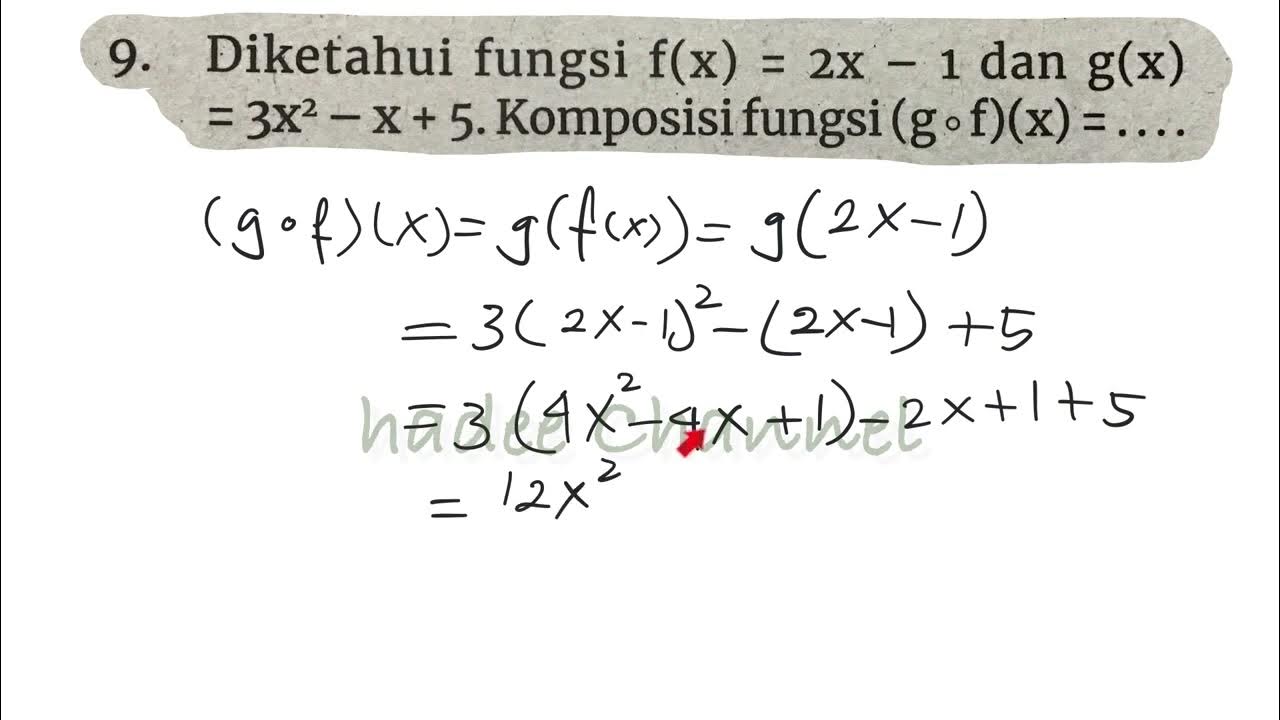 diketahui fungsi f(x)=2x-1,dan g(x)=3x²-x+5,komposisi fungsi (gof)(x)= - YouTube