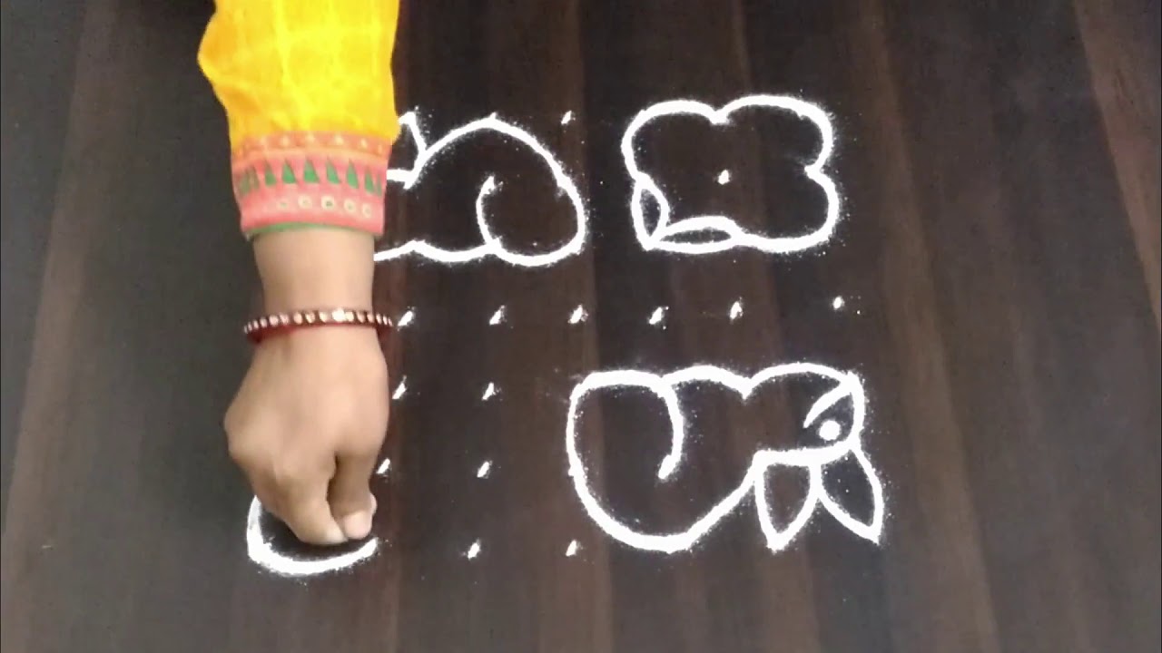 Easy Rangoli Kolam Designs||Sasa Rangoli||Rabbit Rangoli||Animal ...