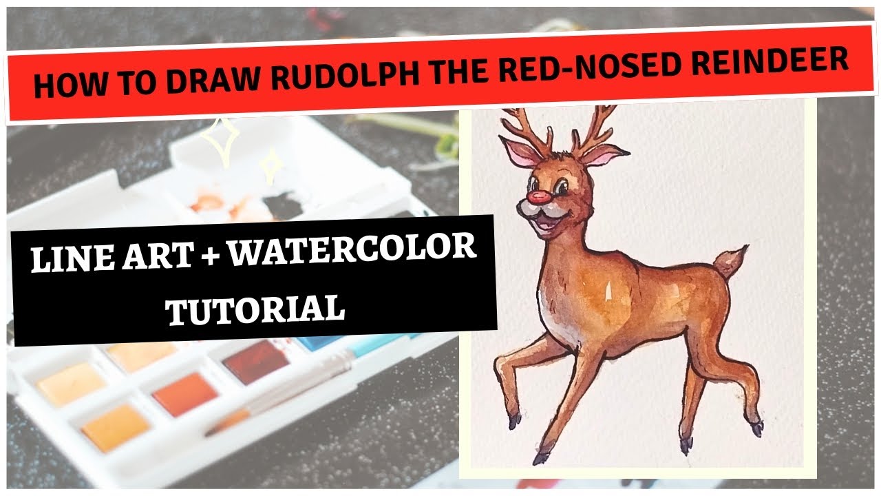 How To Draw Rudolph The Red Nosed Reindeer - YouTube