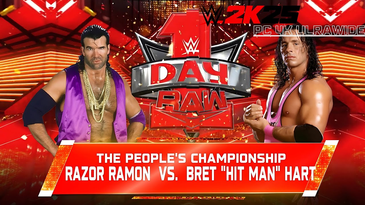 WWE 2k25 Razor Ramon vs Bret The Hitman Hart PC 4K Ultrawide - YouTube
