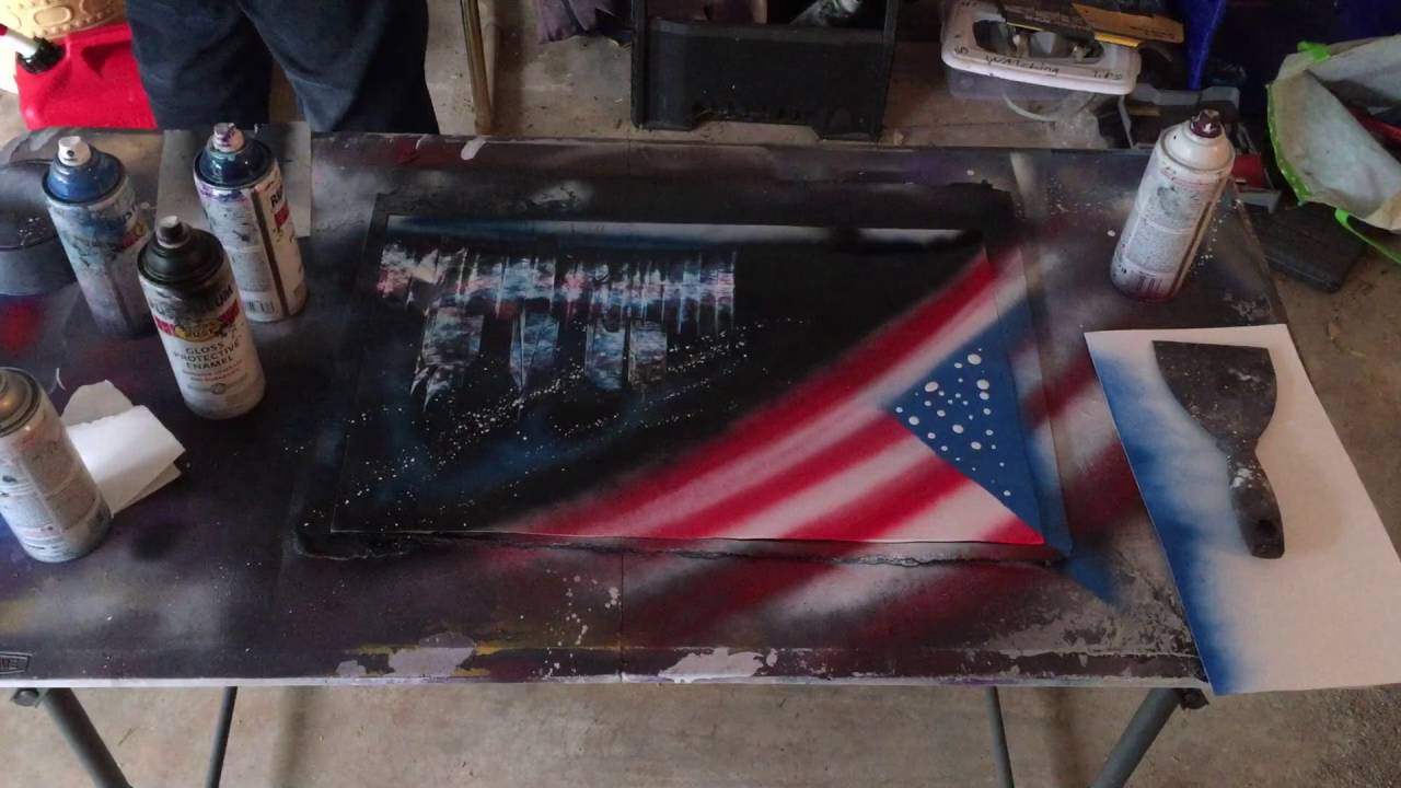 Spray Paint Art Tutorial: New York and the Freedom Tower - YouTube