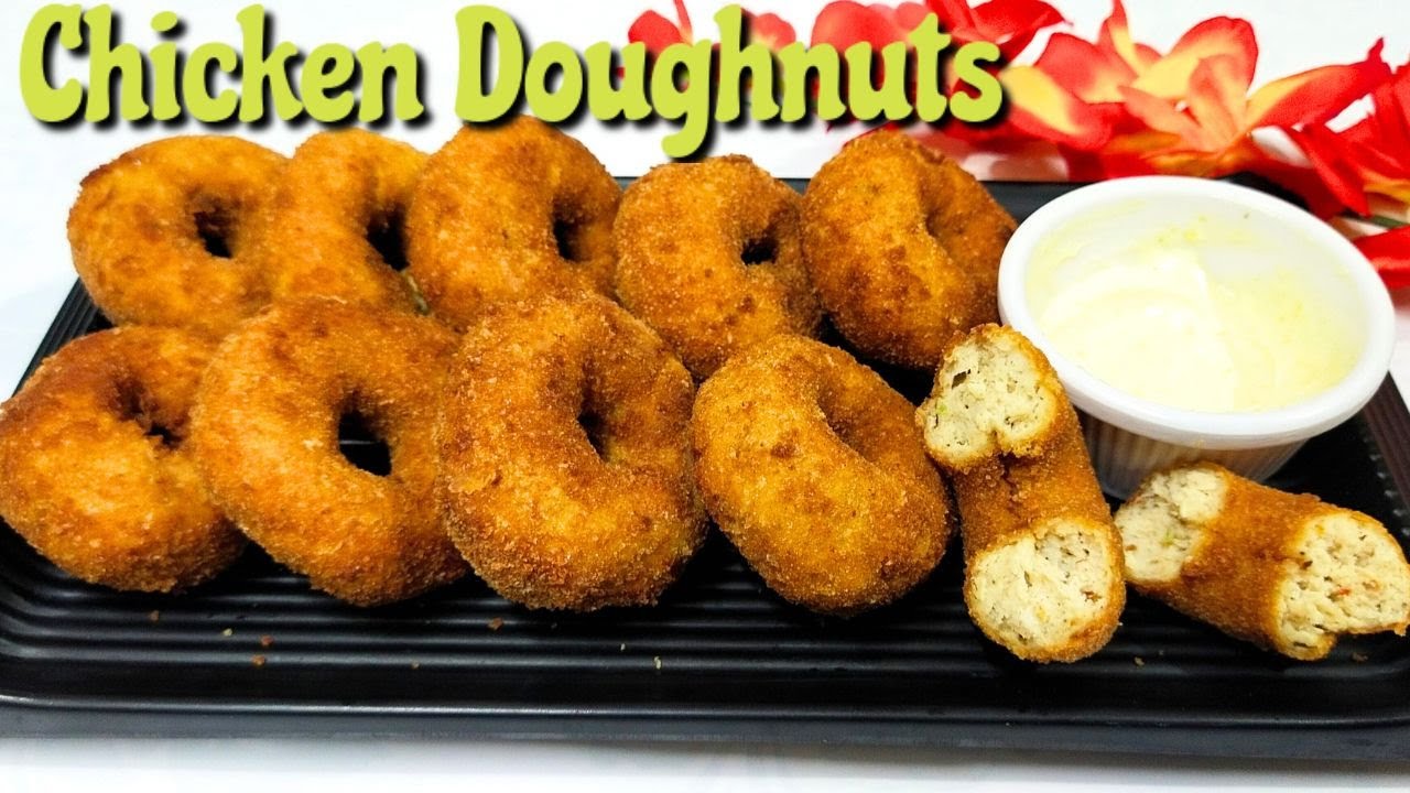 Chicken Doughnut Recipe | Crispy Chicken Cheese Doughnut | Lunch Box ...