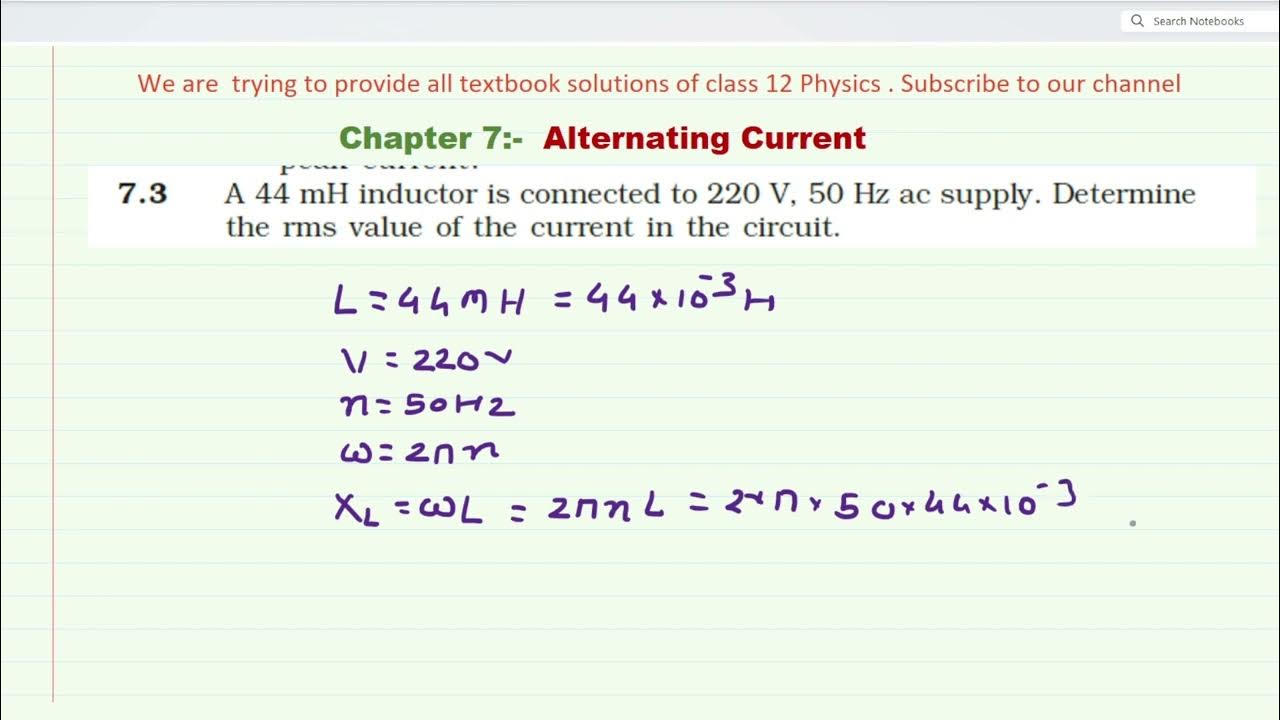 A 44 mH inductor is connected to 220 V, 50 Hz ac supply. Determinethe rms value of the current ...