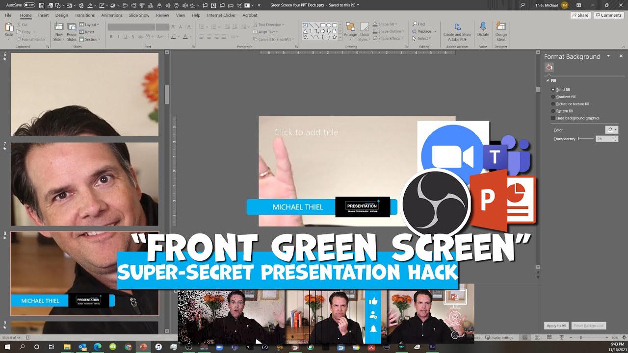 The Shocking New "Front Green Screen" PowerPoint Hack - YouTube