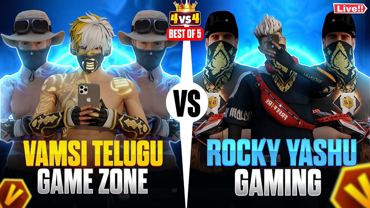 TEAM VTGZ VS TEAM RYG || FREE FIRE LIVE TELUGU || VAMSI GAMING || FREE ...