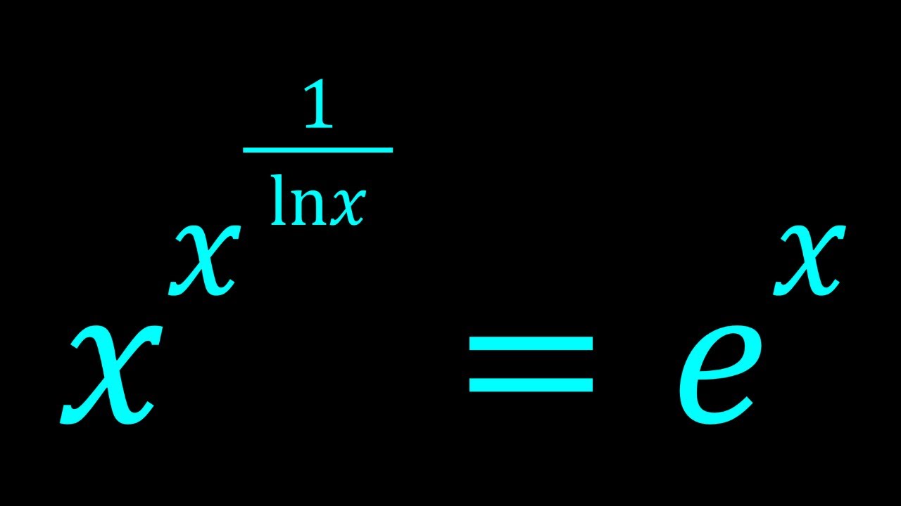 A Nice Exponential Equation With Ln x YouTube