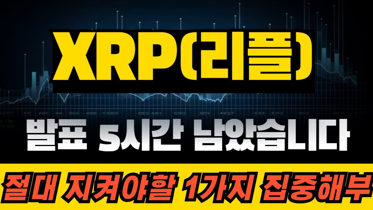 Xrp엑스알피 발표 5시간 남았습니다 절대 지켜야할 1가지는 이겁니다 엑스알피 Xrp 엑스알피분석 리플 리플분석 Xrp분석 엑스알피심훈 심훈엑스알피
