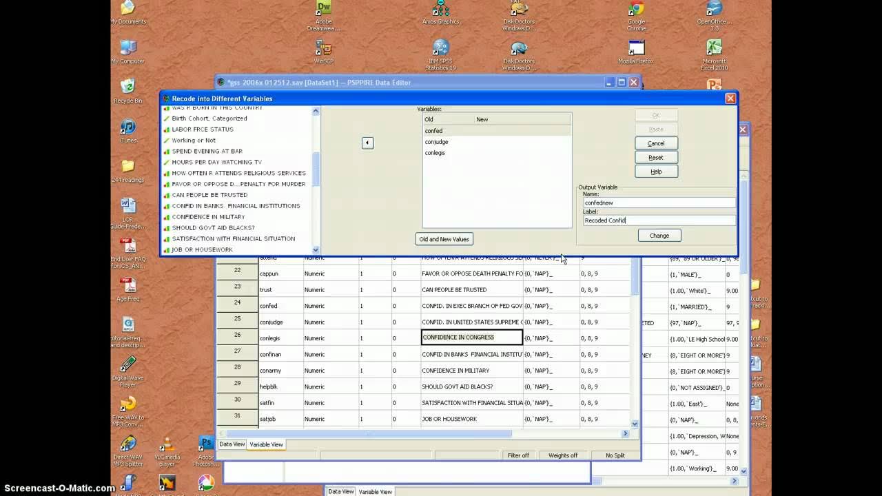 PSPP Tutorial: Recoding Variables - YouTube
