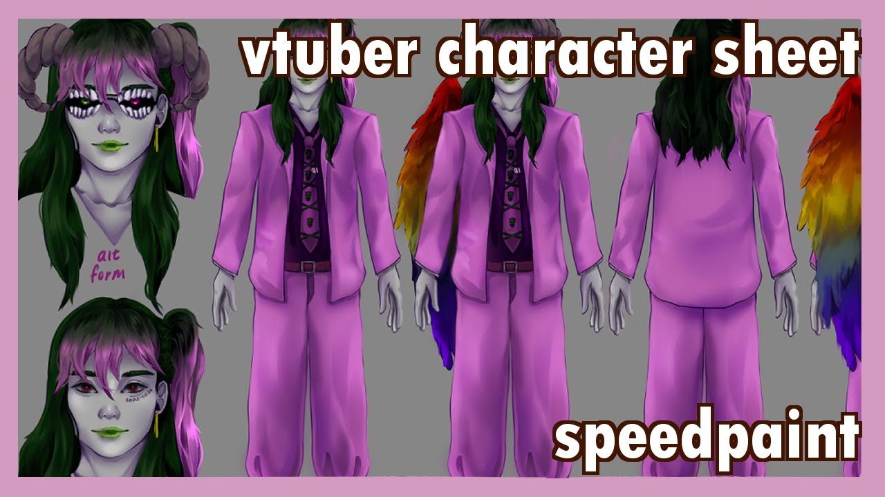 vtuber character sheet speedpaint @LeafyVanGoghVT - YouTube