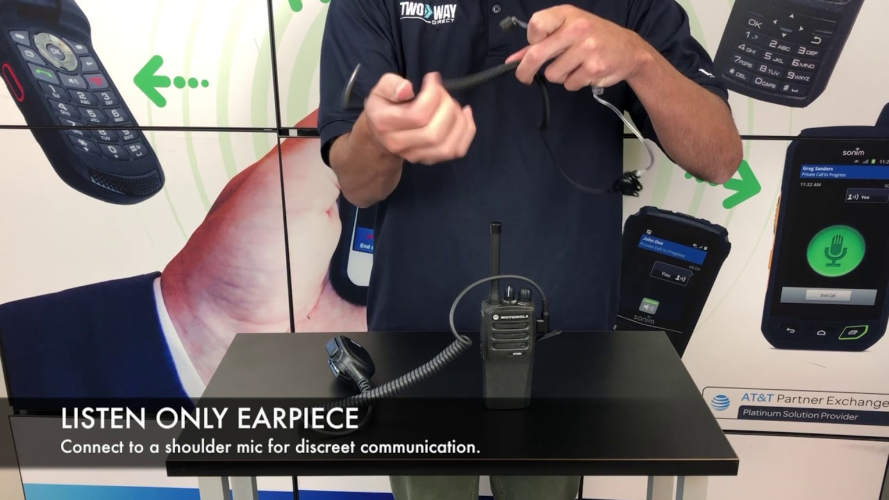 Remote Speaker Microphone with Listen Only Earpiece - YouTube