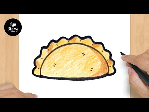 #495 How to Draw a Curry Puff - Easy Drawing Tutorial - YouTube