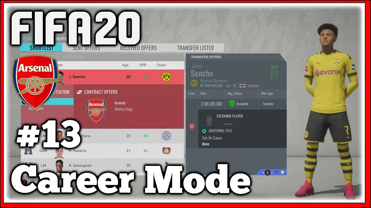 Signing Jadon Sancho - FIFA 20 Arsenal Career Mode - YouTube