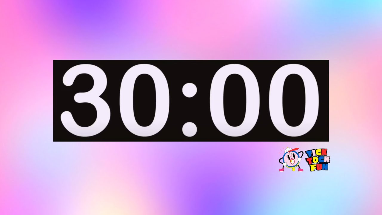 30 Minute Countdown Colorful Pop Timer with Music for Kids! - YouTube
