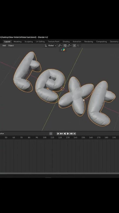 Easiest way to create Inflated text in Blender - YouTube