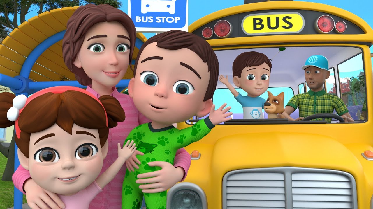 Wheels On The Bus - School Bus Song | Newborn Nursery Rhymes & Original ...