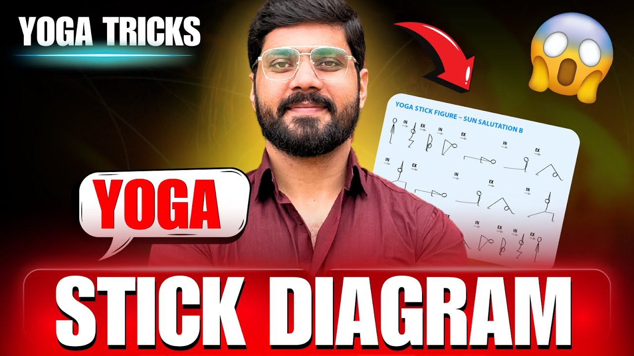 How to Make Stick Diagram of Asanas | YOGA TRICKS | Class 12th Physical ...