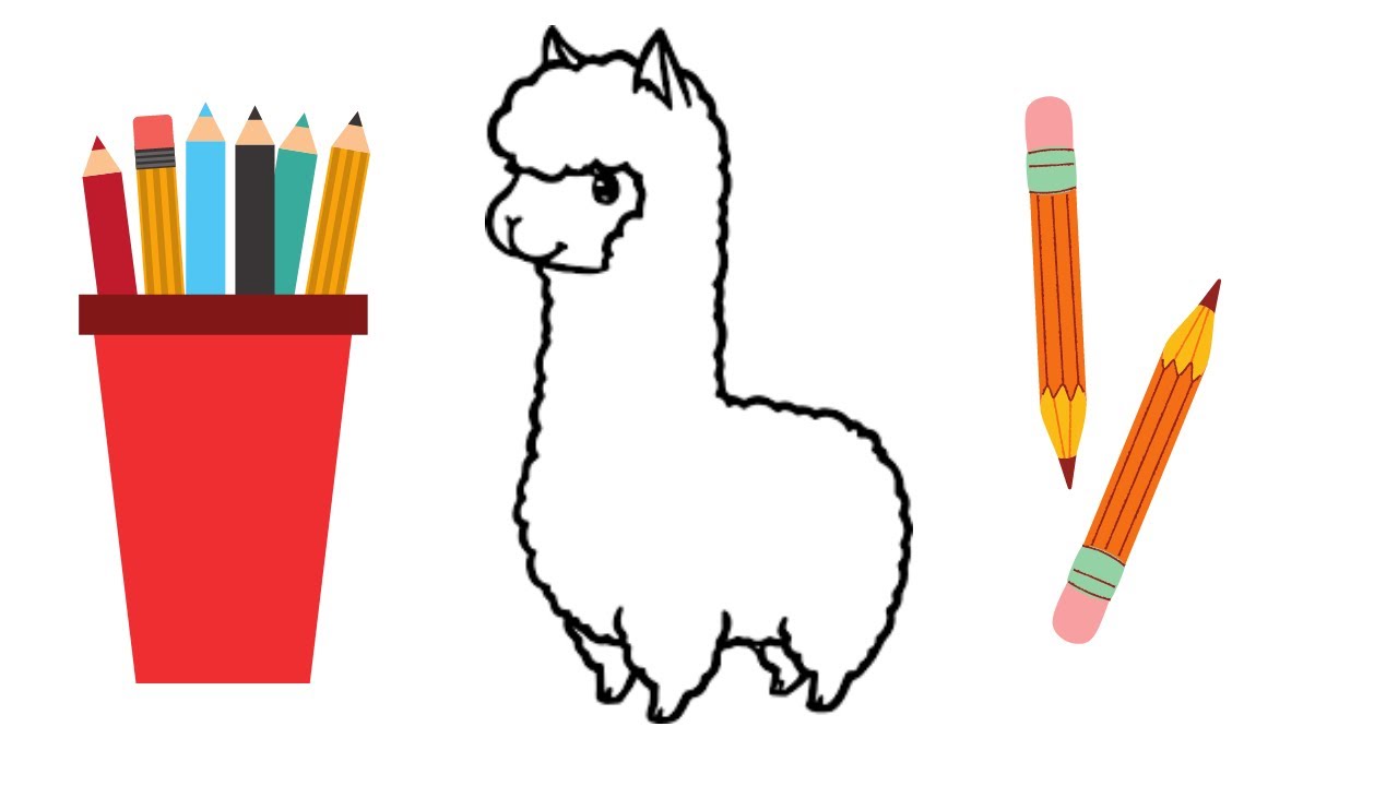 How to draw lama | Drawing with children | Drawing tutorial - YouTube