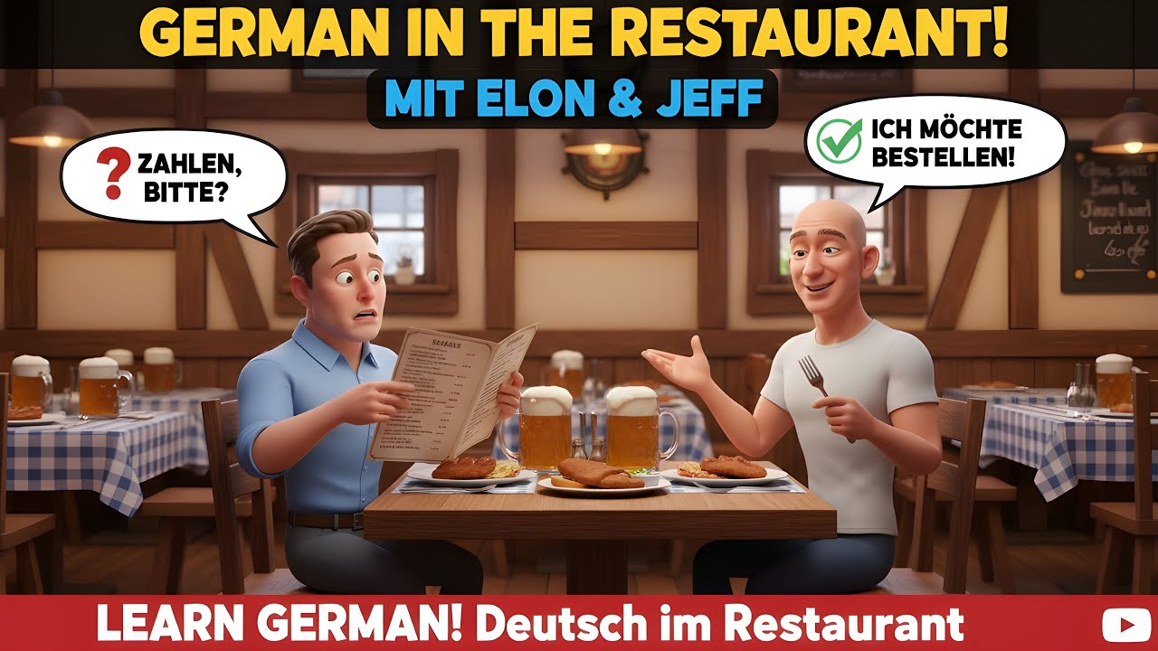 Easy German Restaurant Dialogues | Learn German Phrases for Beginners ...