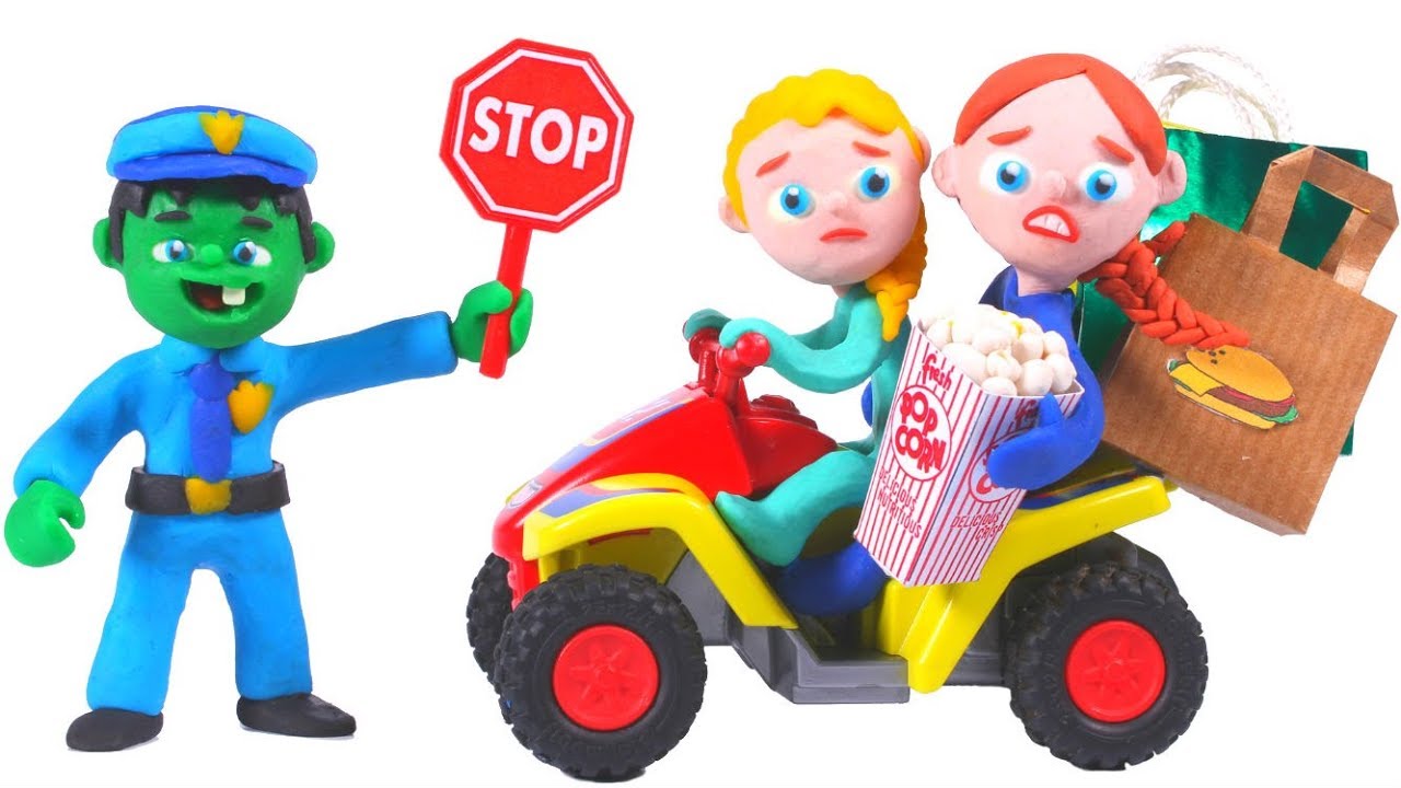 FROZEN ELSA & ANNA USE A MOTORBIKE TO GO SHOPPING Spiderman, Hulk ...