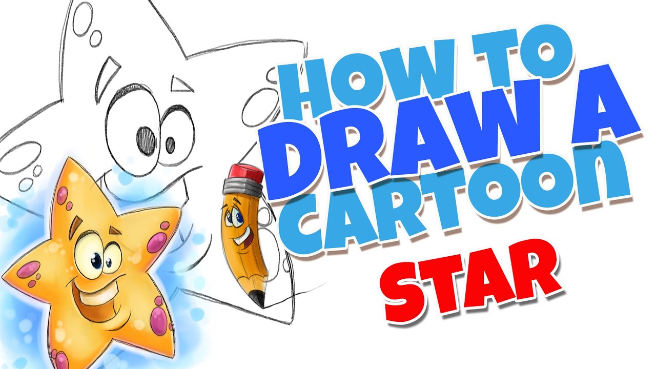 How to draw a cute cartoon Christmas star step by step - YouTube